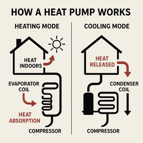 How heat pumps work info graphic